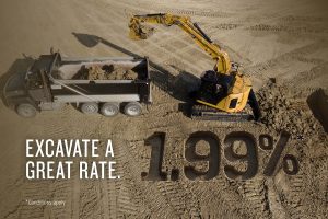 1.99% Finance on Cat Small and Medium Hydraulic Excavators*